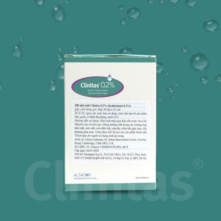 Nước mắt nhân tạo Clinitas 0.2% - Natri Hyaluronate