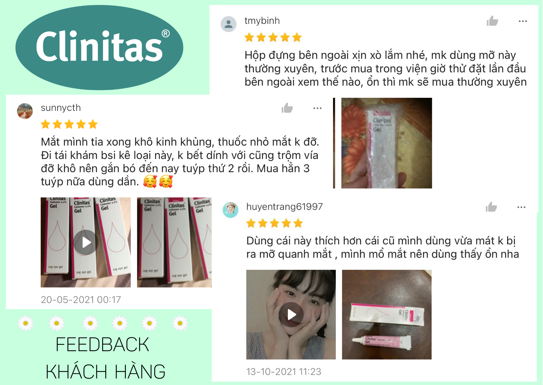 Đánh giá 3 nước mắt nhân tạo Clinitas trong điều trị khô mắt