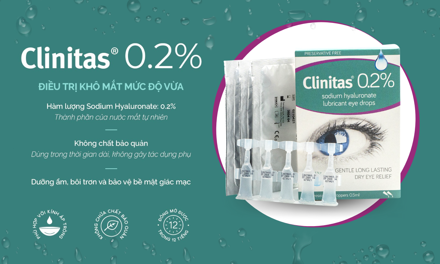 Nước mắt nhân tạo Clinitas 0.2% - Cứu tinh cho người bị Khô mắt, Mỏi mắt